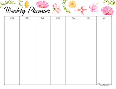 Free Printable Weekly Calendar Template